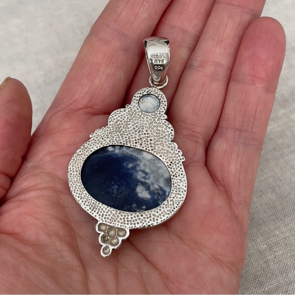 Ati | Jewelry | Mexico Ati Sterling Silver 925 Lapis Pendant Large Bale ...